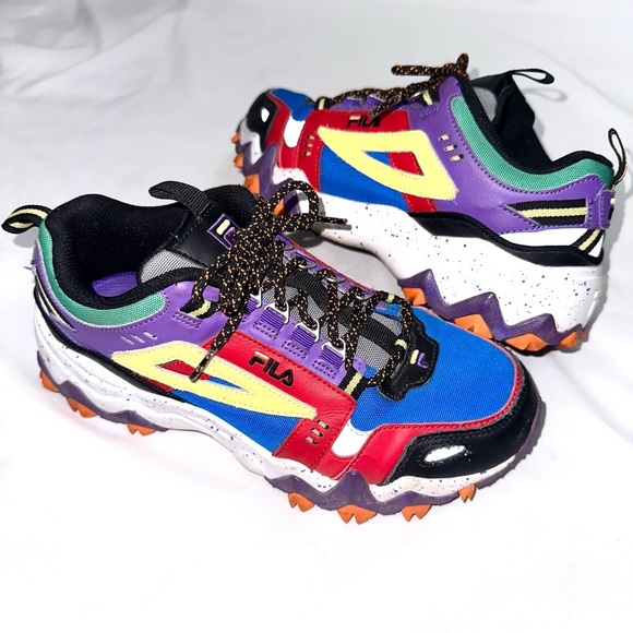 Fila Shoes Fila Womens Sz 8 Oakmont Tr Multi Color Block Leather Chunky Retro Sneakers Euc